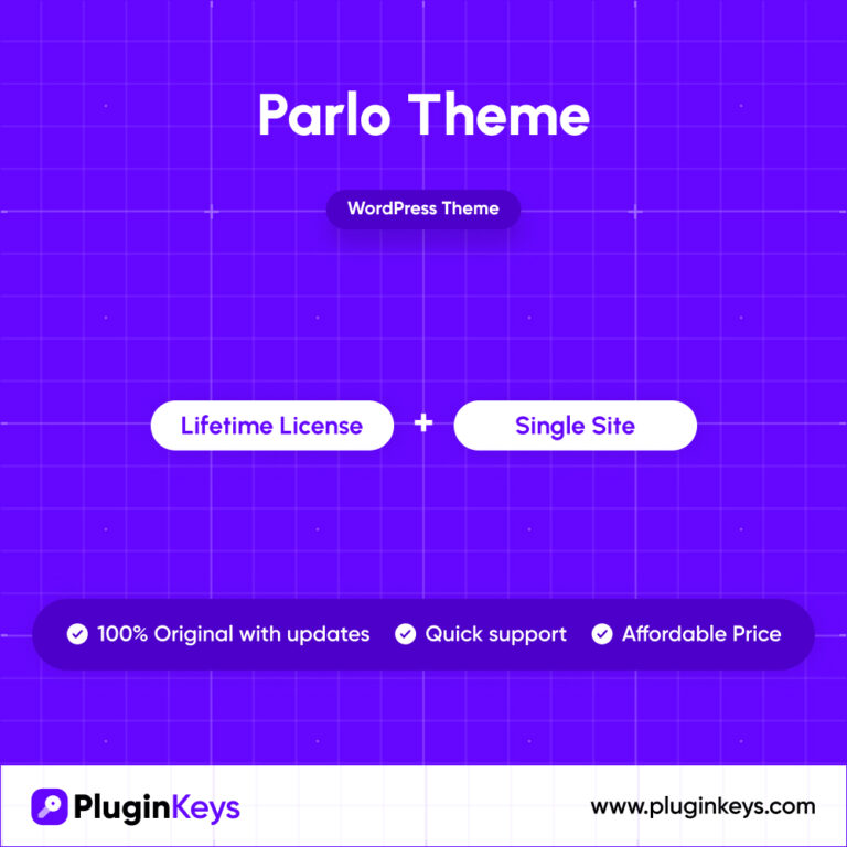 Parlo Theme - Activation with License Key (Lifetime with Auto-updates)